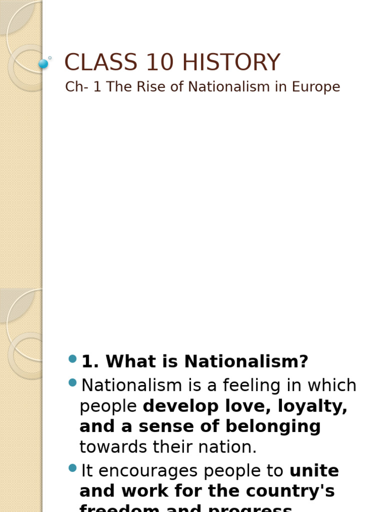 Class 10 History: Ch-1 The Rise of Nationalism in Europe | PDF ...
