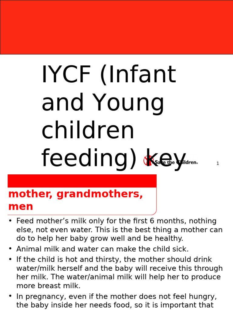 IYCF Key Messages XXXVVVVVVVV | PDF | Breastfeeding | Breast Milk