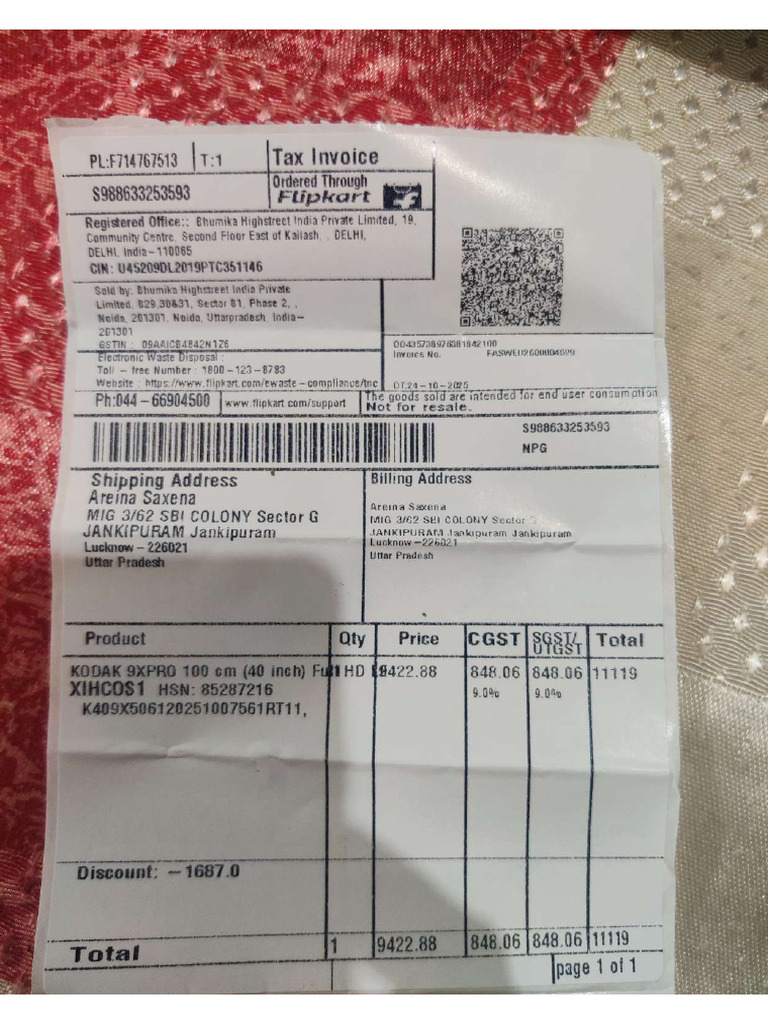 Television Invoice | PDF