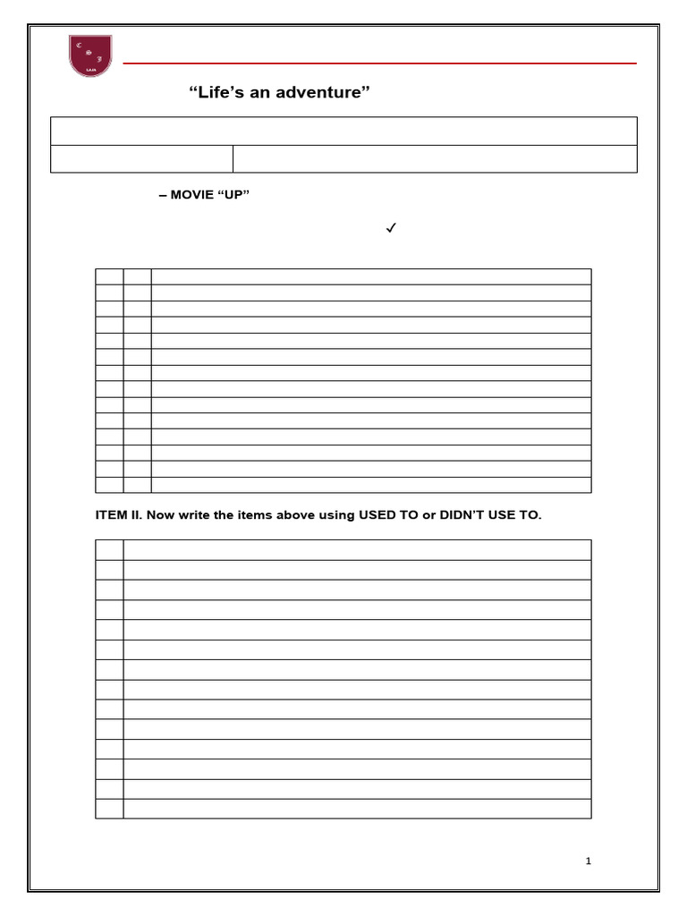 Unit 4 Used To Worksheet UP | PDF