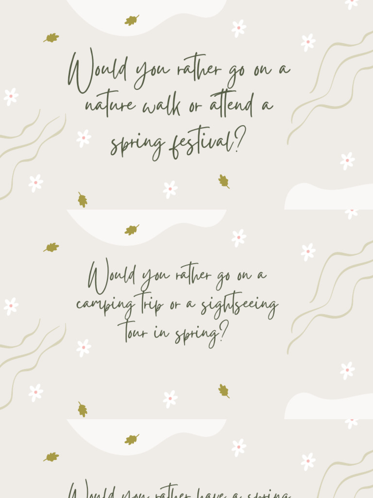 A2-B2 Would You Rather Spring | PDF