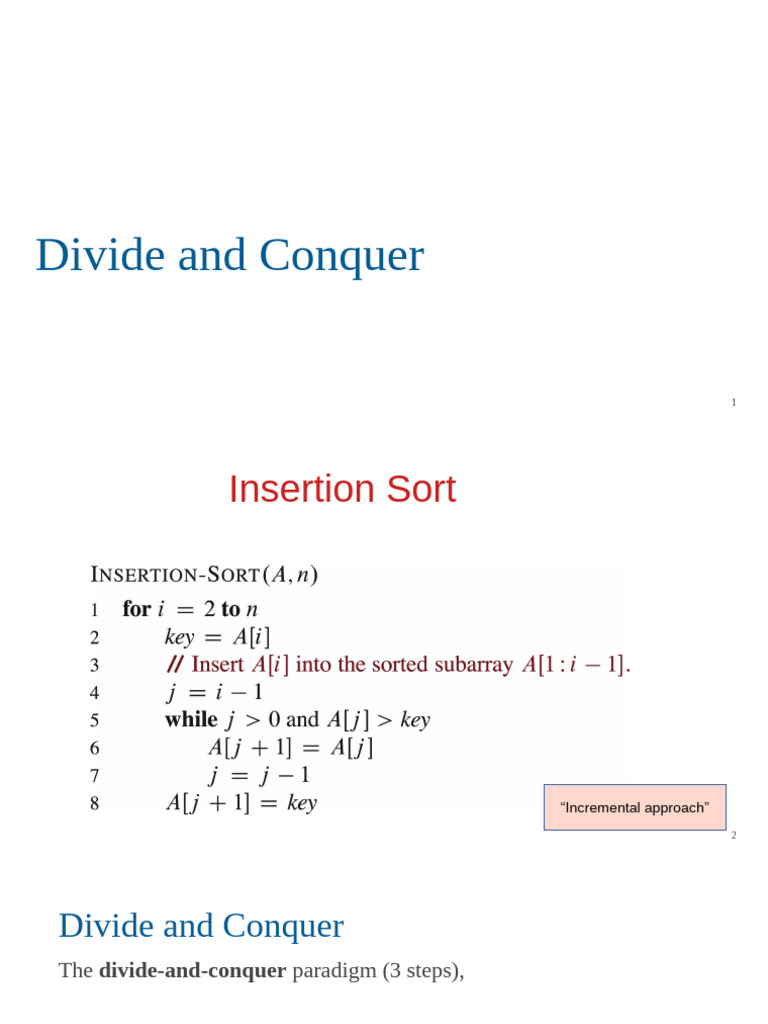 L5 - Divide and Conquer | PDF | Recurrence Relation | Time Complexity