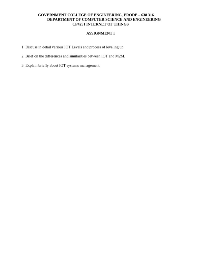 IoT Assign1 QP | PDF