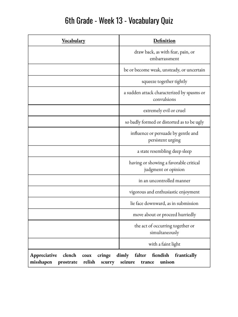 Week 13 Quiz Vocab | PDF
