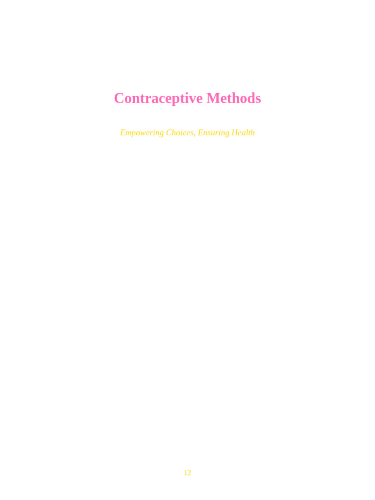 Comprehensive Guide to Contraceptive Methods | PDF | Birth Control ...
