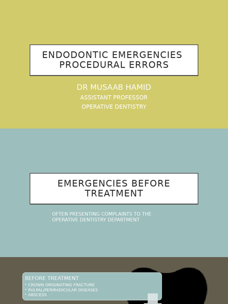 Endodontic Emergencies Procedural Errors | PDF | Medical Specialties ...