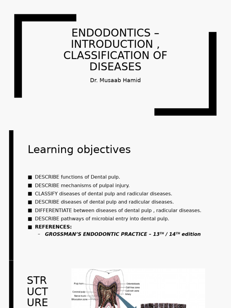 Endodontics - Introduction, Classification of Diseases | PDF | Diseases ...