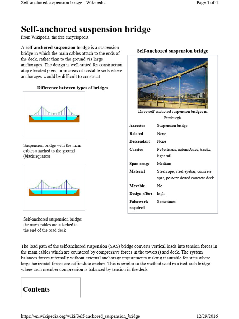 Self Anchored Suspension Bridge 2016 | PDF | Structural Engineering ...