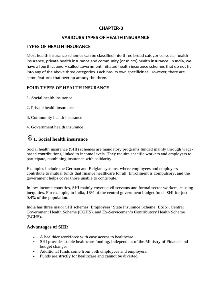 Types of Health Insurance Explained | PDF | National Health Service ...