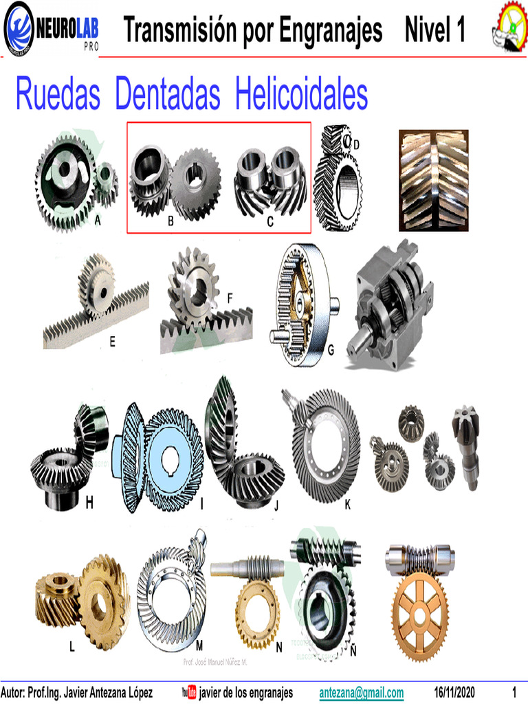 Clase de Engranajes Helicoidales | PDF | Ingeniería mecánica | Mecánica