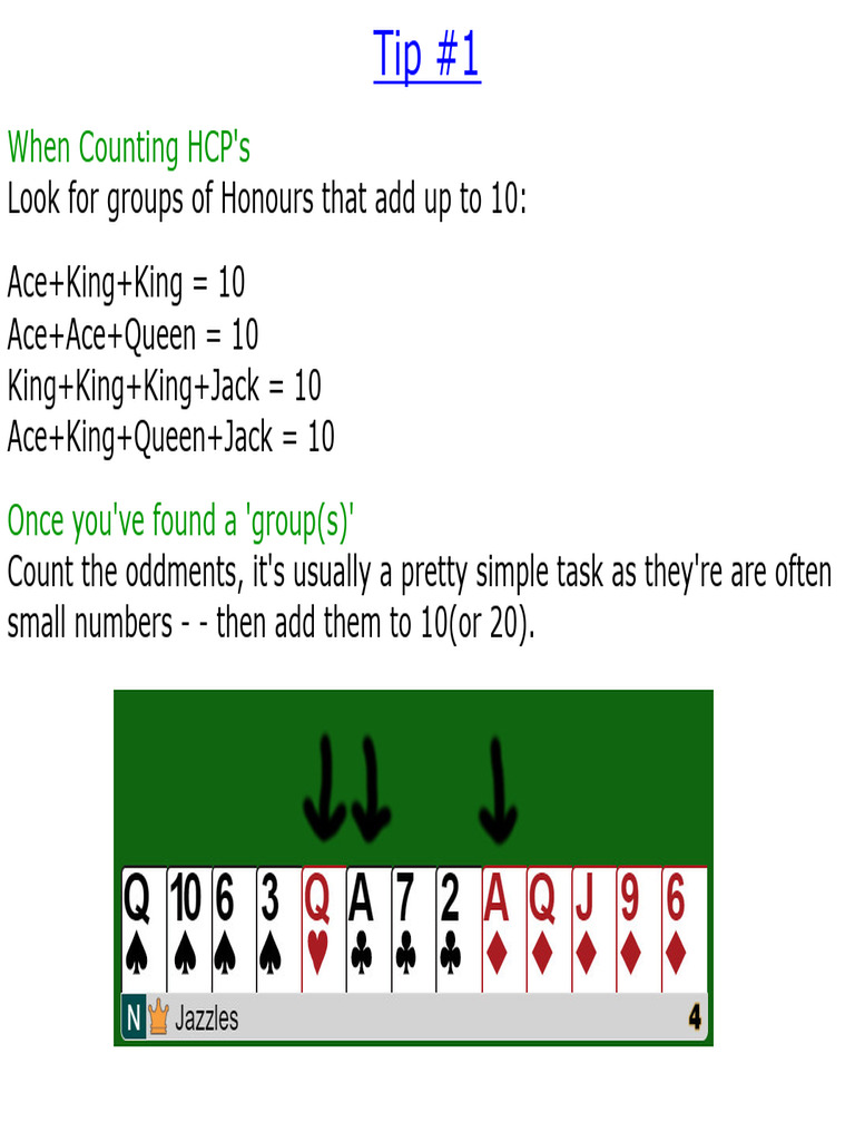 Bridge Hand Evaluation Tips and Patterns | PDF | Contract Bridge | Ephemera