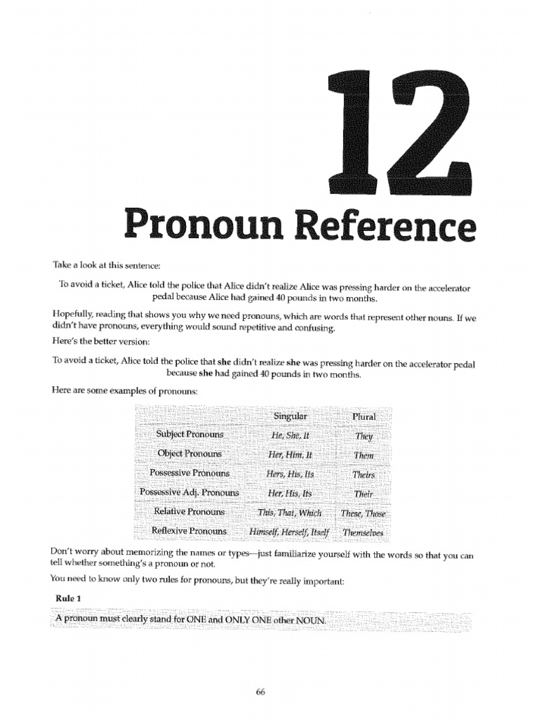 Pronoun Reference | PDF
