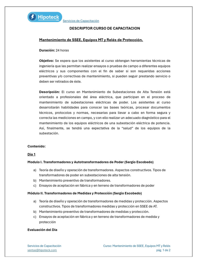Curso Mantenimiento de Subestaciones Eléctricas | PDF | Transformador ...