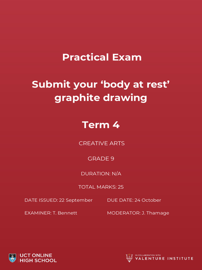 Creative Arts - Term 4 - Practical Exam - Module 30.5 - Question Paper ...