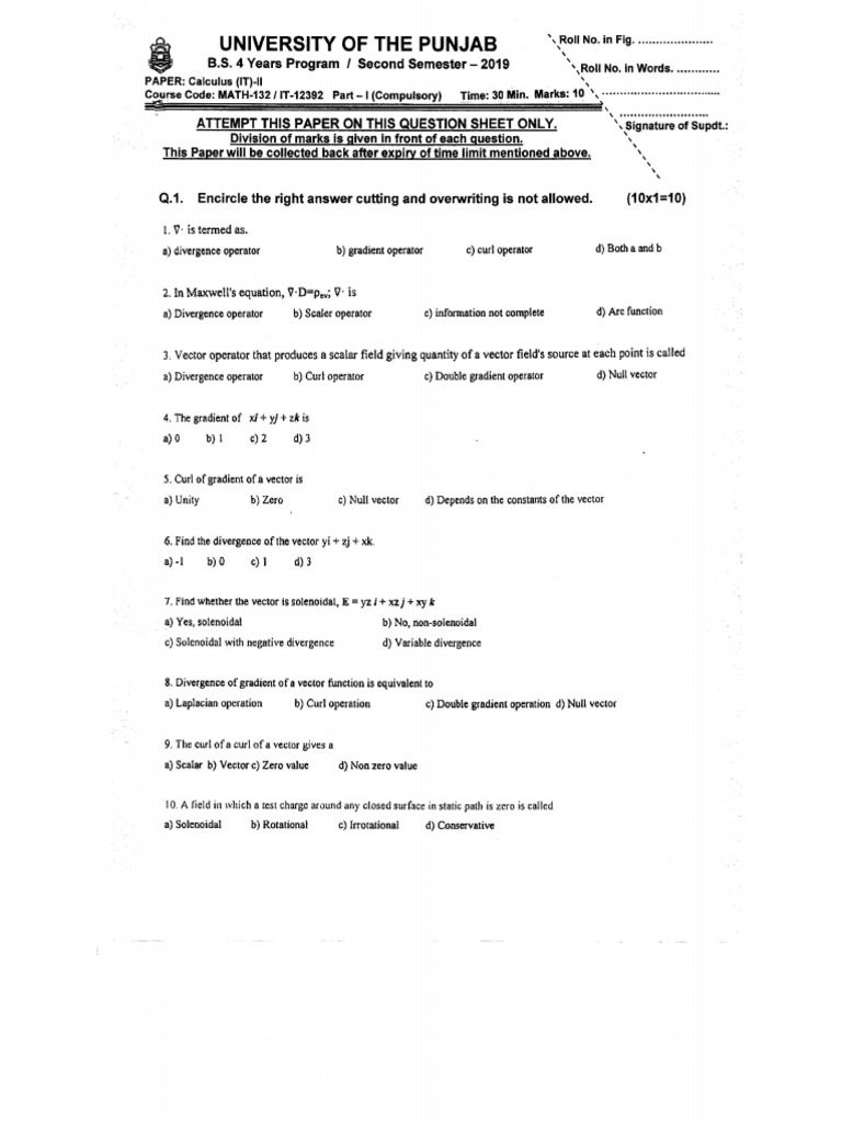 P2019 Math-132 | PDF