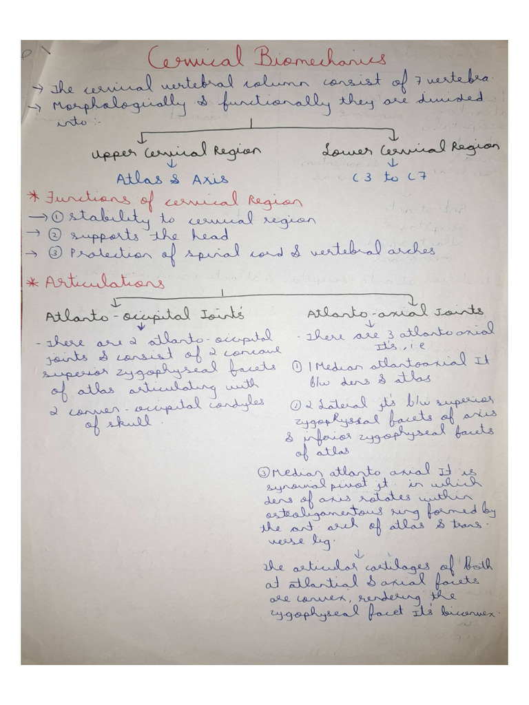 Cervical Joint Biomechanics | PDF