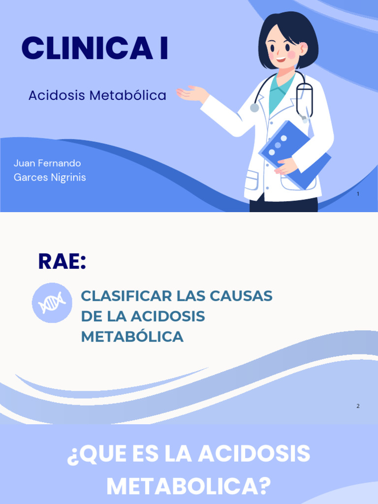 Causas y Clasificación de Acidosis Metabólica | PDF | Ácido láctico ...