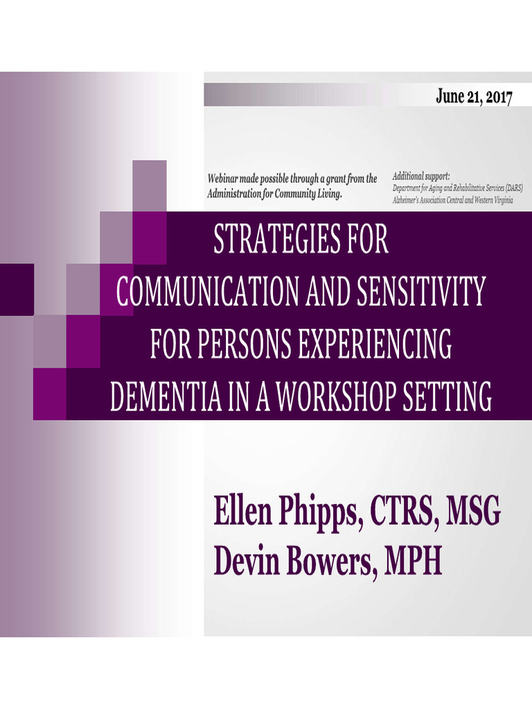 Communication Strategies For Dementia | PDF