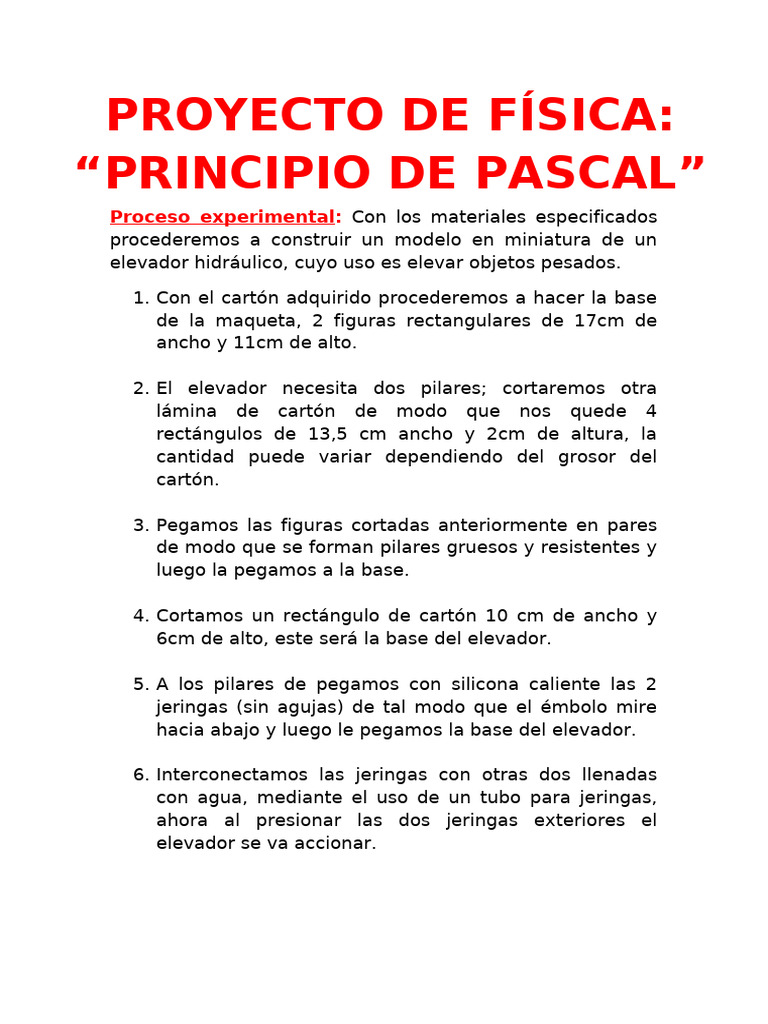 Principio de Pascal | PDF