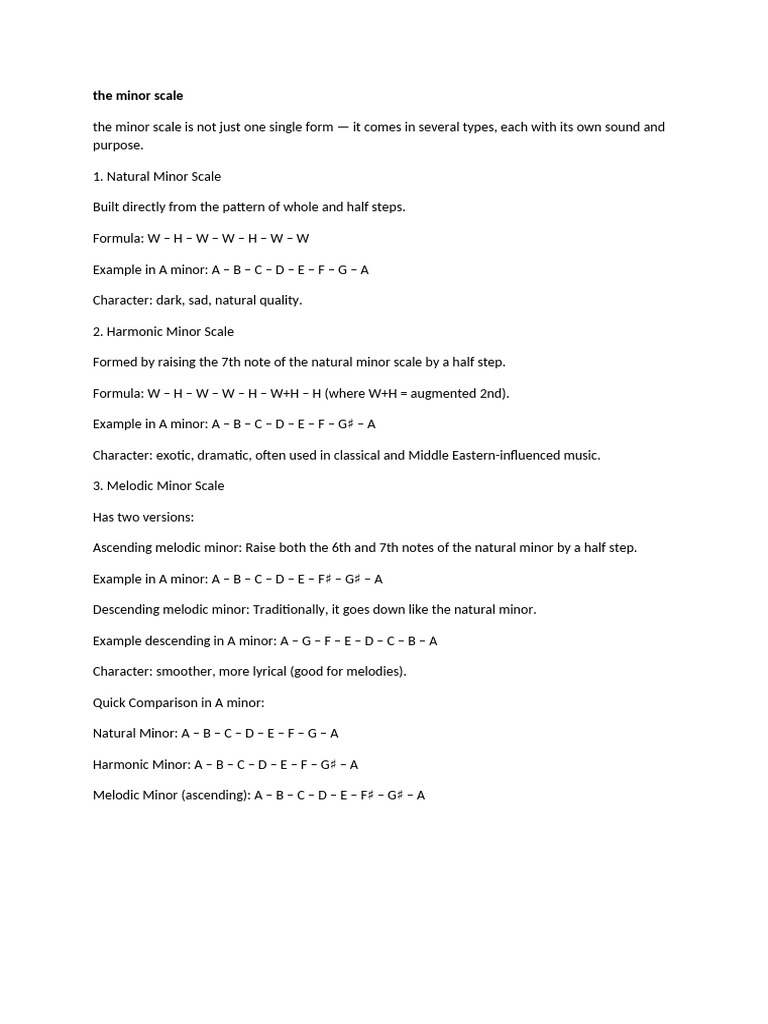 The Minor Scale | PDF