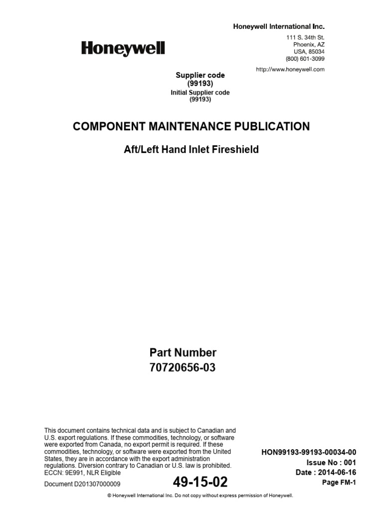 Component Maintenance Publication: Aft/Left Hand Inlet Fireshield | PDF ...