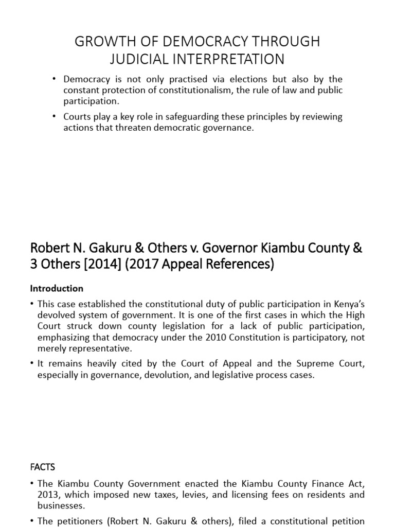 Growth of Democracy Through Judicial Interpretation 1 | PDF | Democracy ...