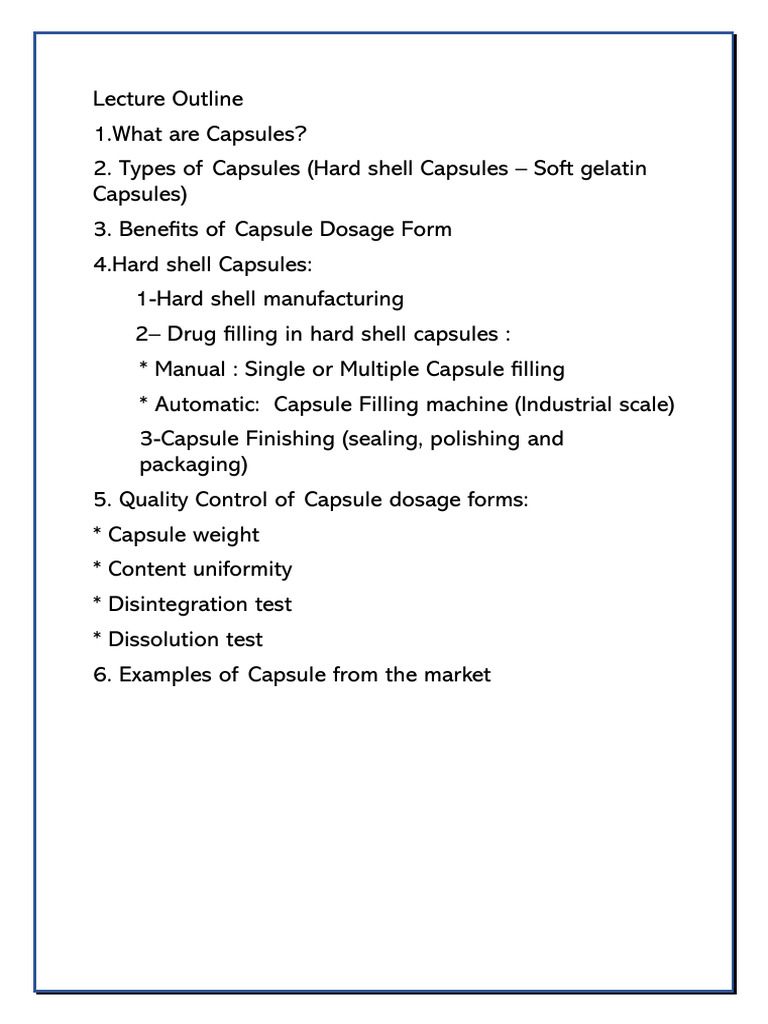 Lecture 4 Capsule Dosage Forms - Dr. Rania Hashad 25-26 | PDF | Pharmaceutical Formulation | Gelatin
