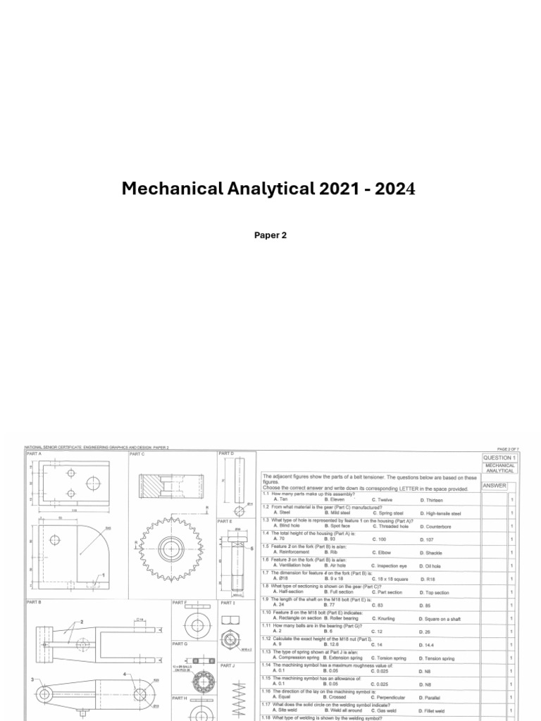 Mechanical Engineering Exam Paper 2021-2024 | PDF | Steel | Gear