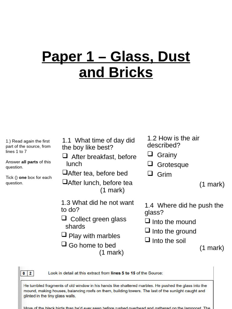 Analyzing Tension in "Glass, Dust and Bricks" | PDF