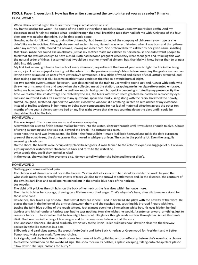 Analyzing Text Structure in Writing | PDF