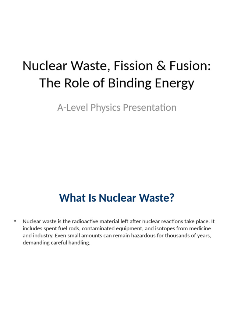 Nuclear Waste Fission Fusion Enhanced | PDF | Nuclear Power | Nuclear ...