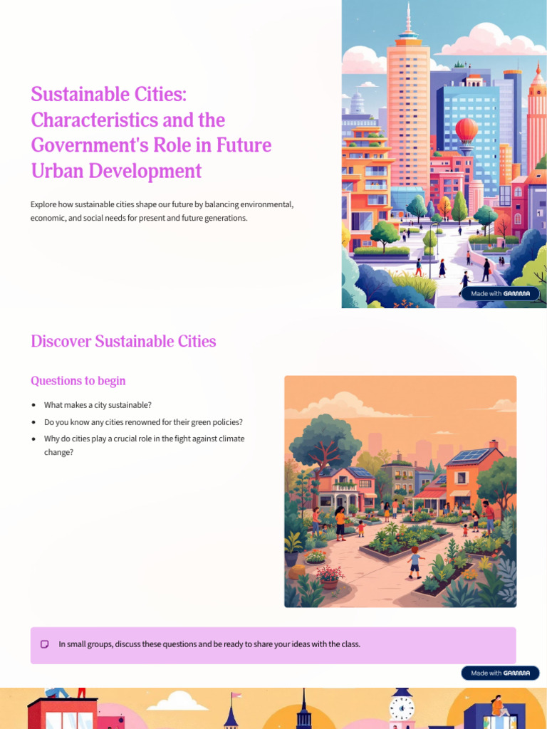 Sustainable Cities Characteristics and The Governments Role in Future ...