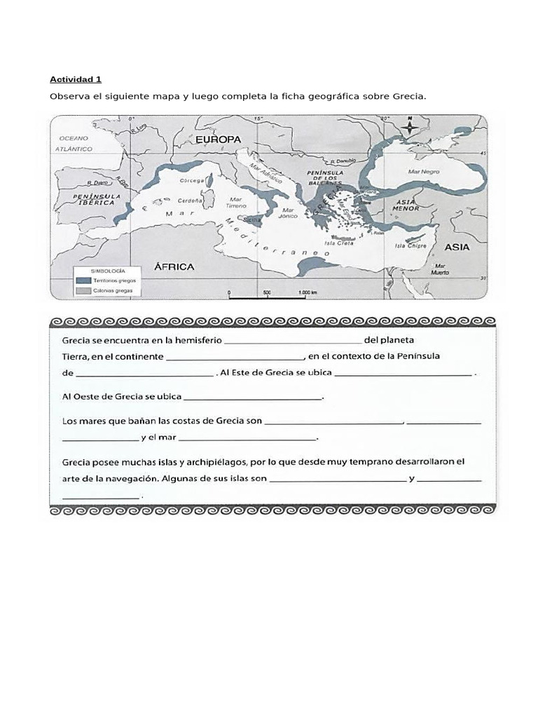 Guia N°1 Ubicacion Geografica de Grecia | PDF
