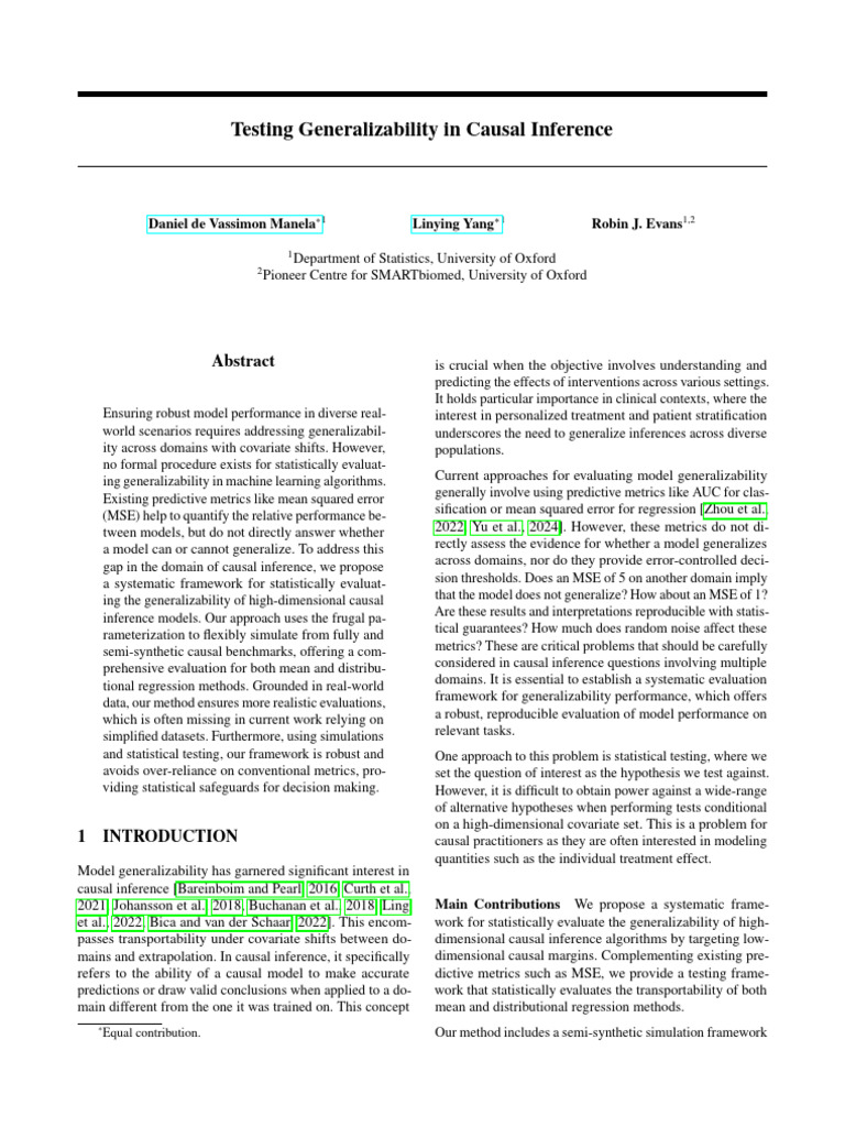 Testing Generalizability in Causal Inference | PDF | Statistical ...
