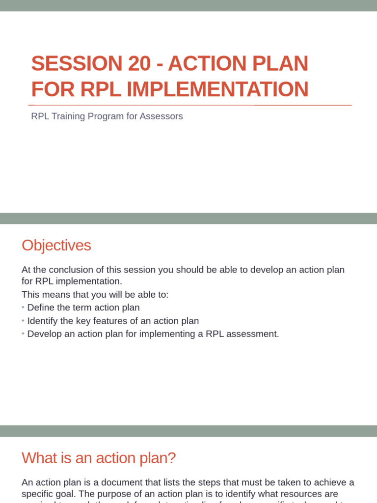 RPL Implementation Action Plan Guide | PDF