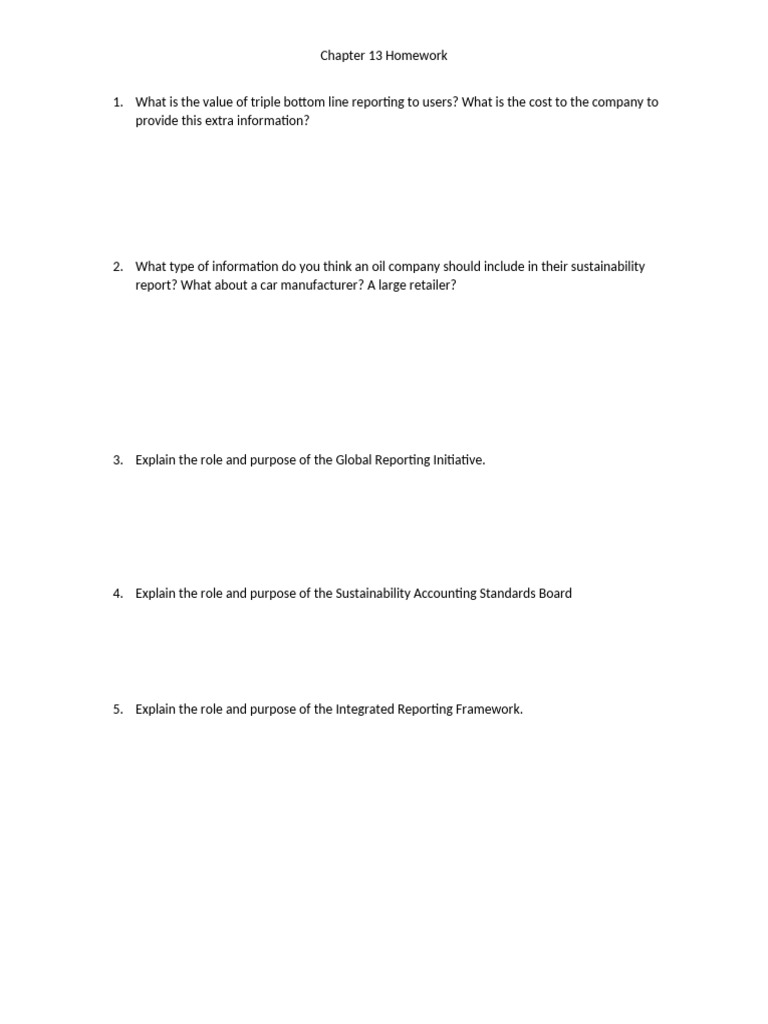 Chapter 13 Homework | PDF