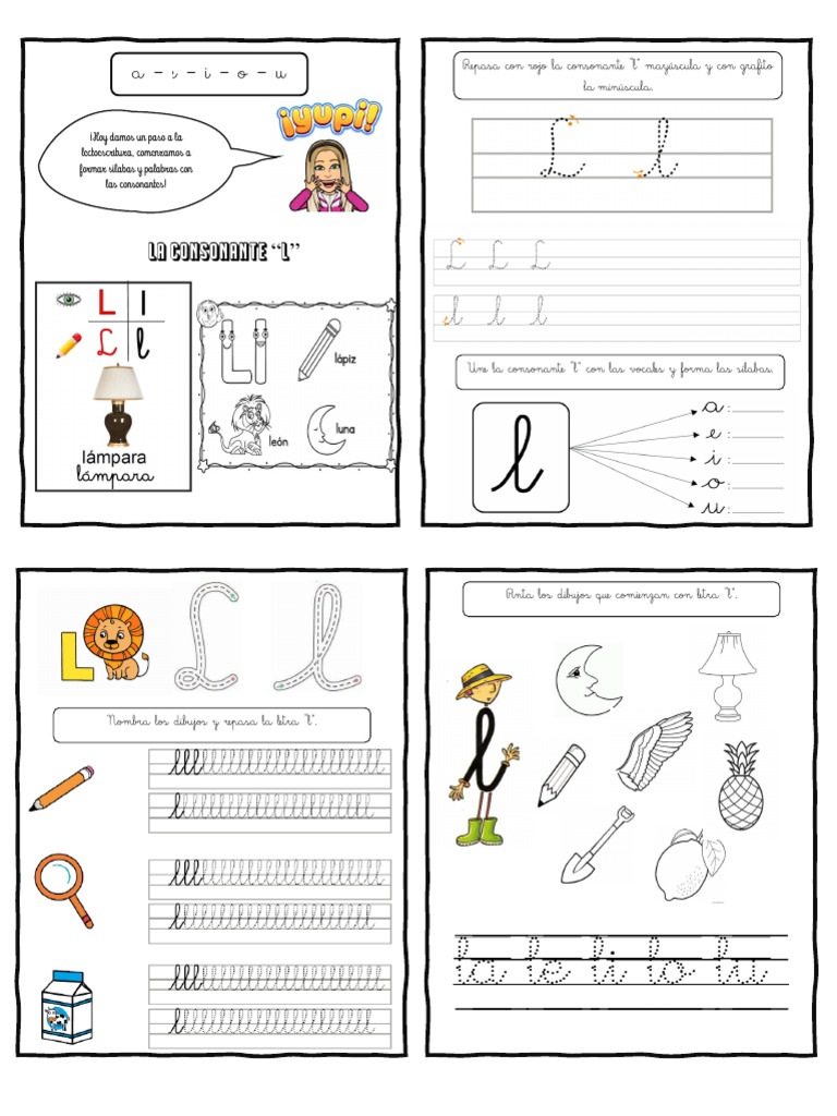 Actividades de Lectoescritura con "L" | PDF