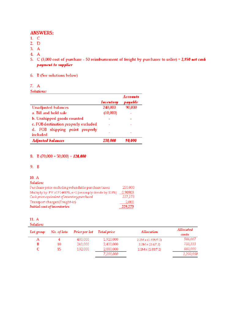 Chapter 7 Quiz Answer Key | PDF