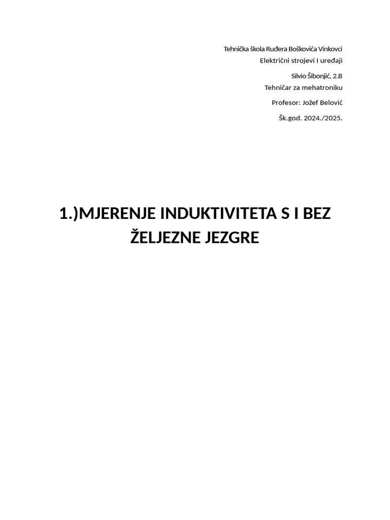 2.) Mjerenje Induktiviteta | PDF