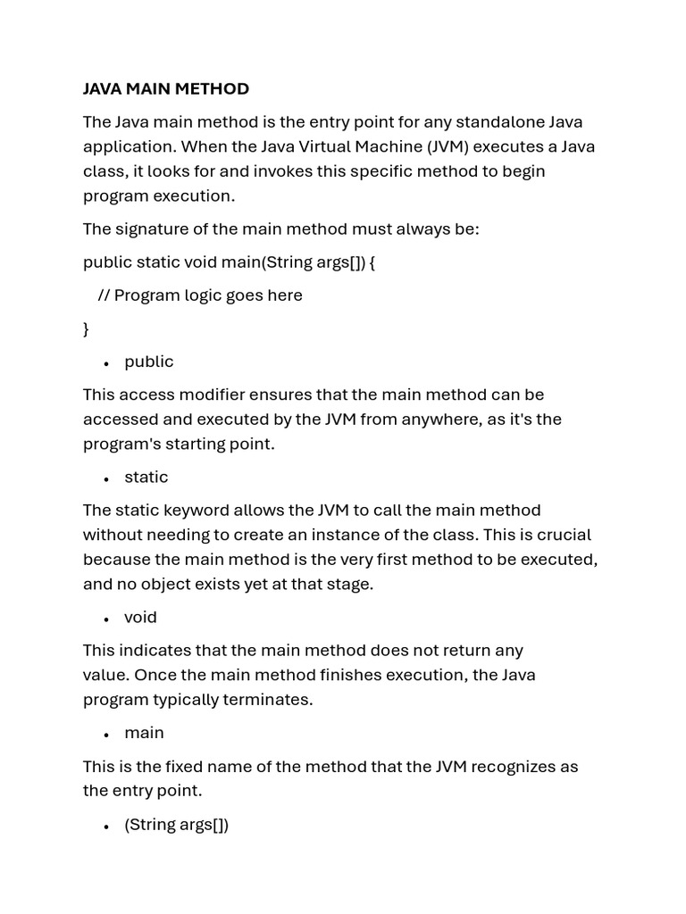 Java Main Method | PDF