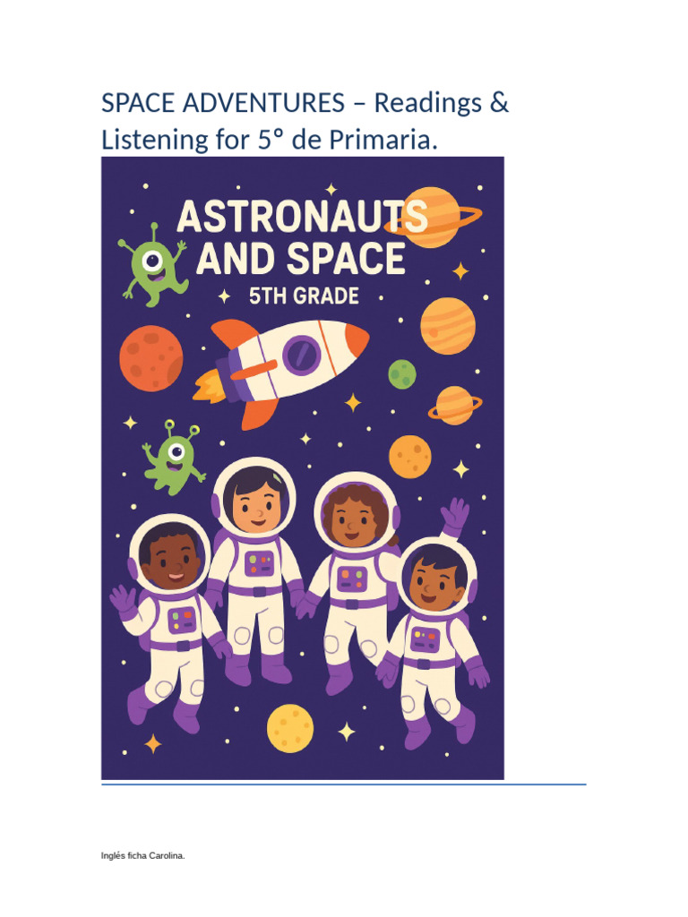 Space Adventures for 5th Graders | PDF | Planets | Moon