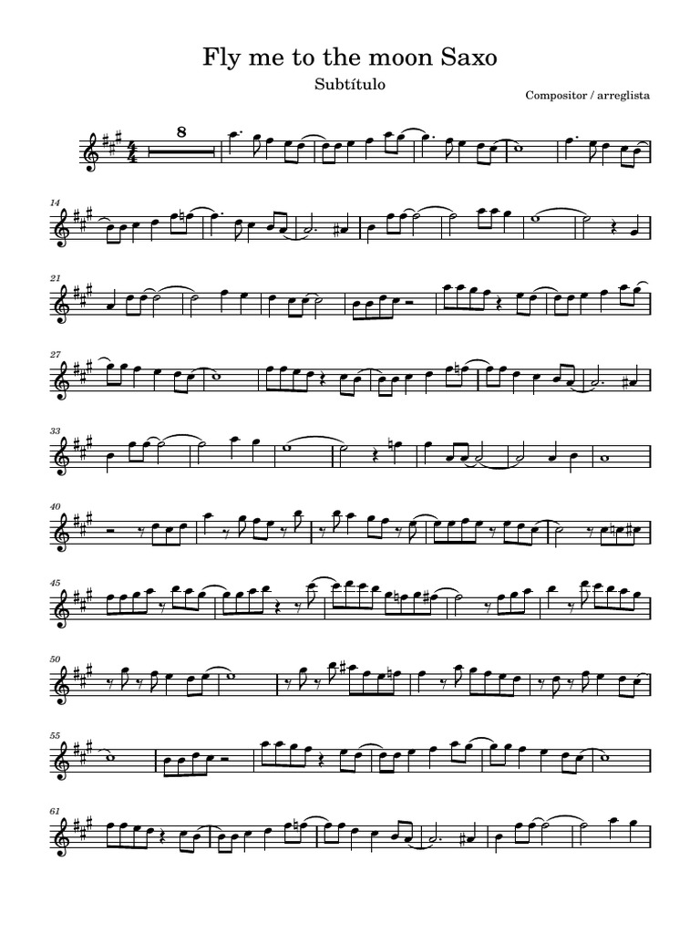 Fly Me to the Moon Saxo | PDF