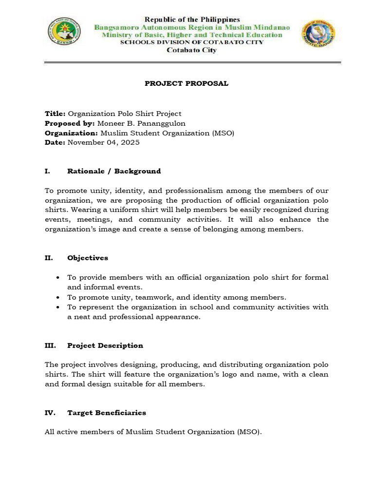 MSO Polo Shirt Design Proposal | PDF