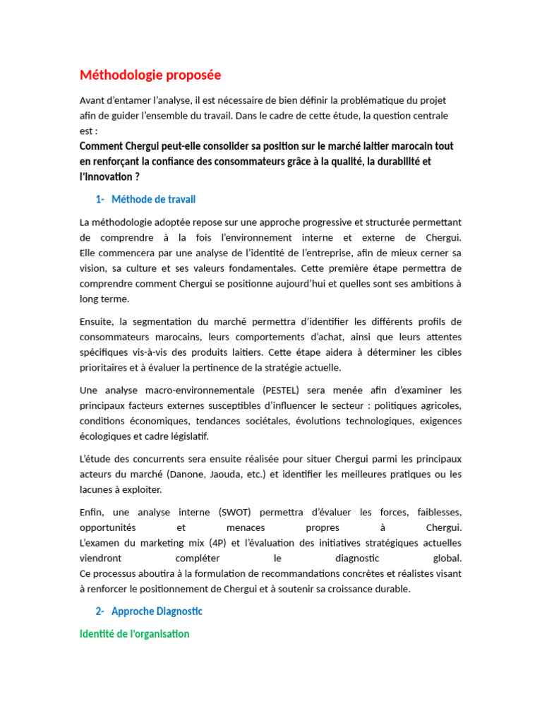Stratégie de Renforcement de Chergui | PDF | Commercialisation ...