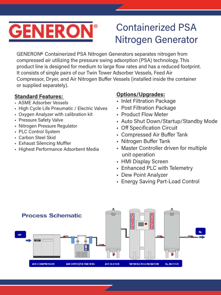 Industrial Containerized Psa Data Sheet | PDF | Gases | Gas Technologies