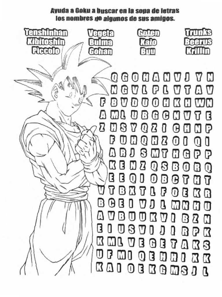 Sopa de Letras Goku | PDF