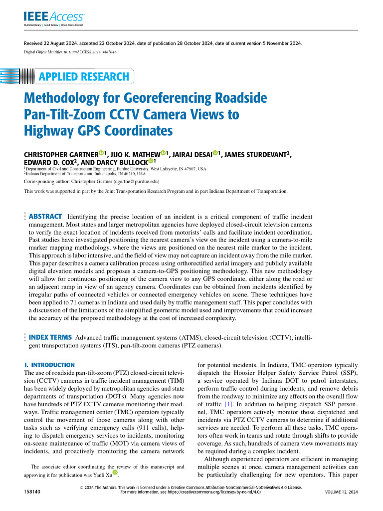 Methodology For Georeferencing Roadside Pan-Tilt-Zoom CCTV Camera Views ...