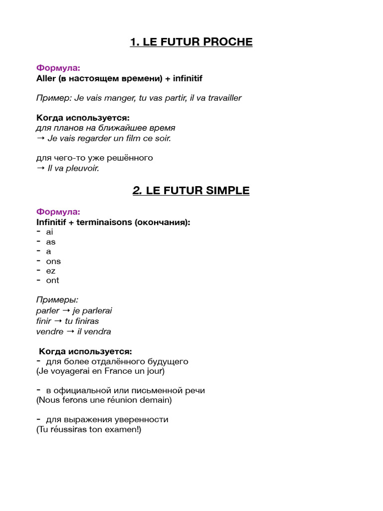 Le Futur Proche Et Le Futur Simple | PDF