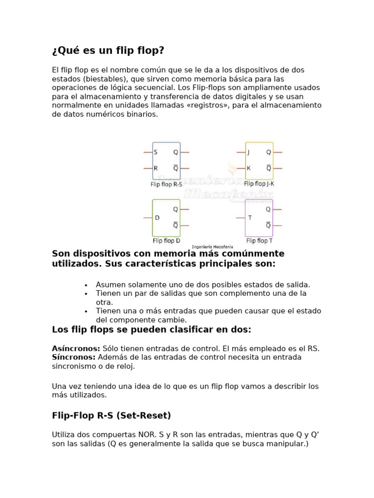 Flip Flop | PDF | Diseño electronico | Electrónica digital