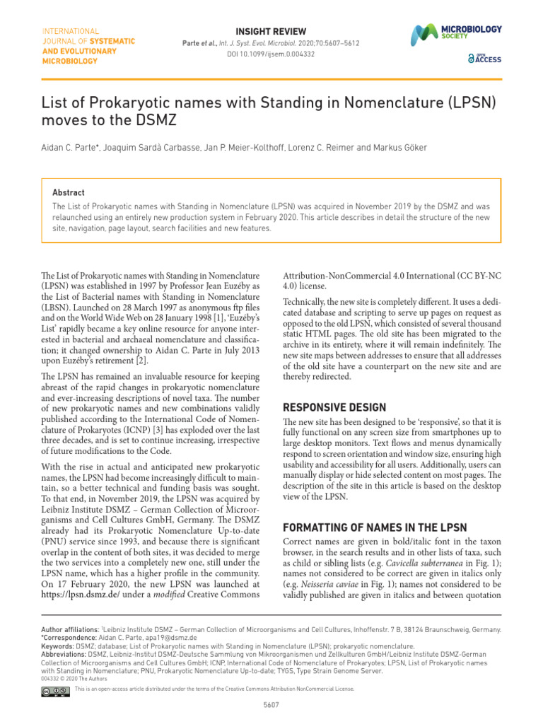 List of Prokaryotic Names With Standing in Nomencl | PDF | Genus ...